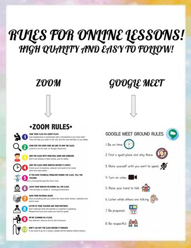 Zoom Rules For Students Virtual Classroom Rules Zoom And Google
