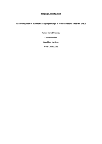 AQA A-level English Language A* Coursework - Language Investigation ... AQA A-level English Language A* Coursework - Language Investigation ...