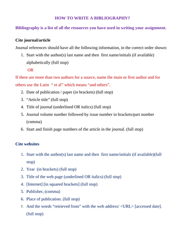 How to write Bibliography? | Teaching Resources