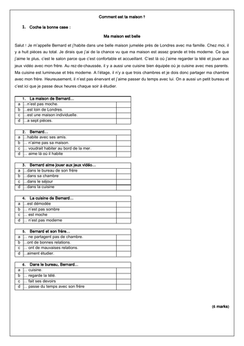 French Ma Maison / Chez moi - Vocabulary, Translation, Reading ...