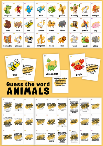 Guess the word game. ANIMALS. | Teaching Resources