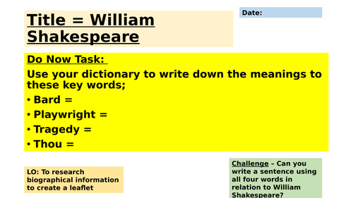 Introduction to Shakespeare | Teaching Resources