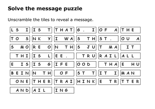 Solve the message puzzle from Dancing with Wolves | Teaching Resources