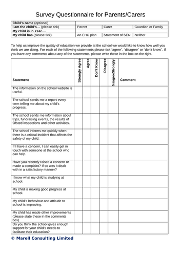Parent & Carer Survey | Teaching Resources