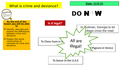 AQA GCSE Sociology: What is crime and deviance | Teaching Resources