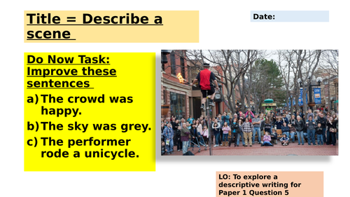 Describe A Scene Introduction Teaching Resources