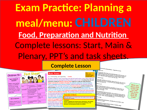 Planning a Meal | Teaching Resources