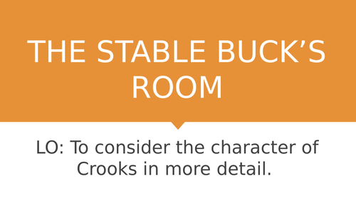 Of Mice and Men: Chapter 4: Crooks | Teaching Resources
