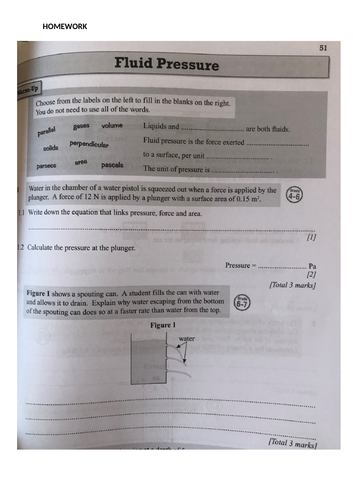 AQA GCSE Physics Unit 2 (P2): Forces Module - Pressure in a Liquid at ... AQA GCSE Physics Unit 2 (P2): Forces Module - Pressure in a Liquid at ...