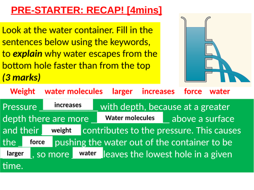 AQA GCSE Physics Unit 2 (P2): Forces Module - Atmospheric Pressure L11 ...