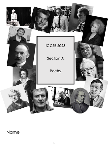 Poetry Anthology iGCSE 2023 Section A (UPDATED) | Teaching Resources