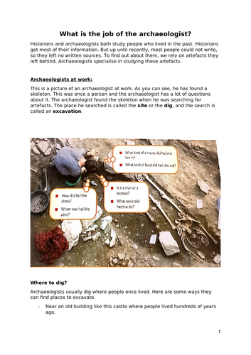 Job of the archaeologist | Teaching Resources