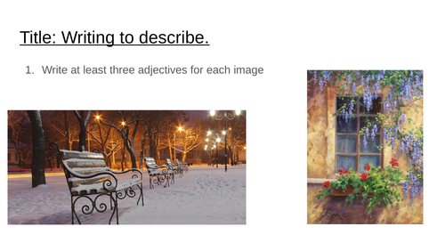 Descriptive writing lessons | Teaching Resources