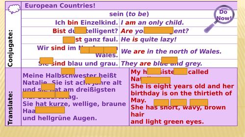 Y7 German Lesson 22 - Height and Size | Teaching Resources