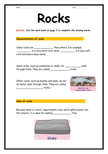 Rocks Investigation and Activity Booklet - 5 pages | Teaching Resources