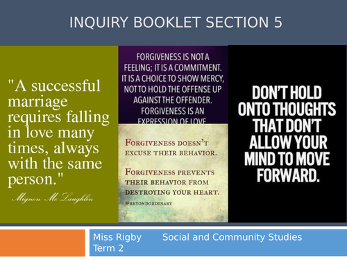 Social and Community Studies - Into Relationships unit - How to make a ...