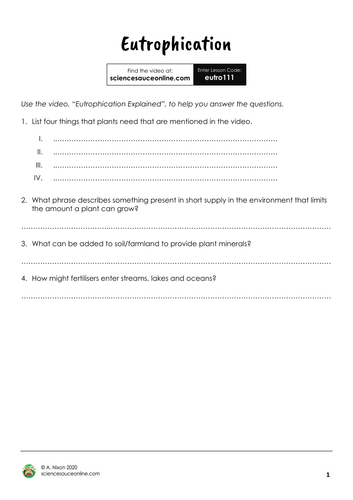 Eutrophication [Virtual/Blended] | Teaching Resources
