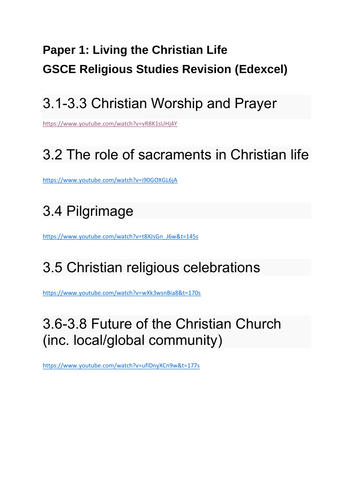 GCSE Religious Studies: Living the Christian Life/Christian Practices ...