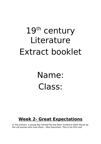 19th century extracts | Teaching Resources