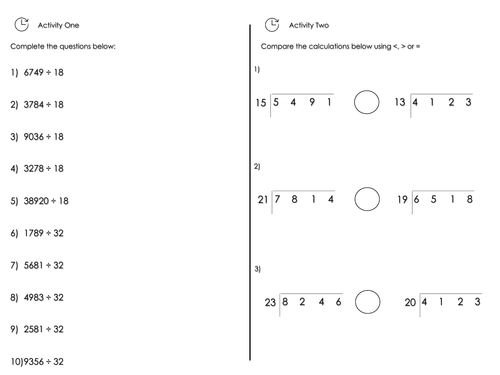 Written Division (2-digit) Double Lesson | Teaching Resources