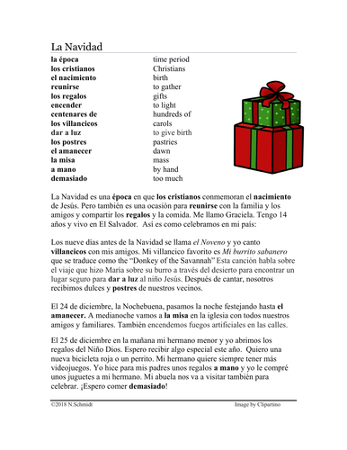 La Navidad Lectura: Christmas Holidays Spanish Reading | Teaching Resources