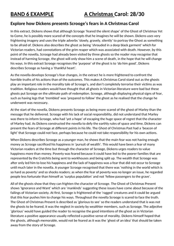 Level 6 / Almost full mark A Christmas Carol essay | Teaching Resources