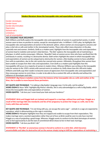 Comparison of Duffy and Drama | Teaching Resources