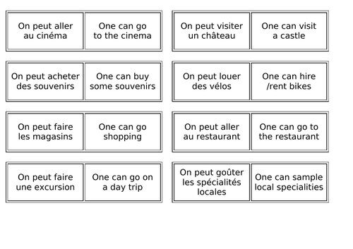 On peut / One can + activities on holiday | Teaching Resources