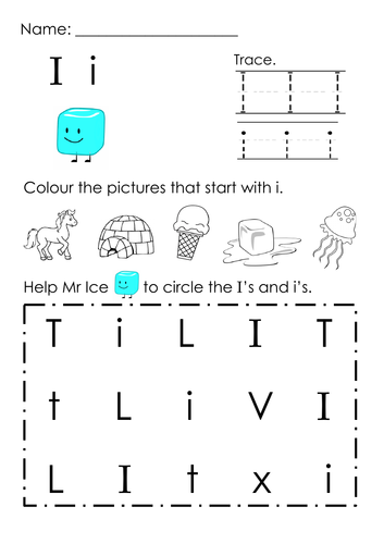 (Alphabets) Finding Letter I i and Pictures Printable | Teaching Resources