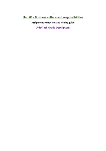 NCFE Skills for business Level 3 - Unit 1 Task Booklet | Teaching Resources