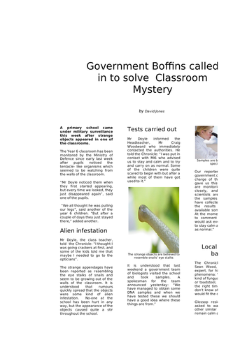 Newspaper report model text | Teaching Resources