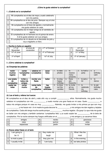 Spanish Mi cumpleaños / my birthday | Teaching Resources