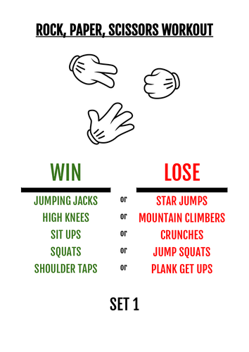 Rock, Paper, Scissors - Fitness Workout | Teaching Resources