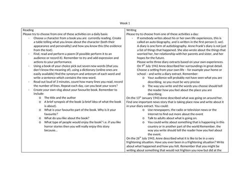 Year 3/4 Remote Learning - 2 Weeks | Teaching Resources