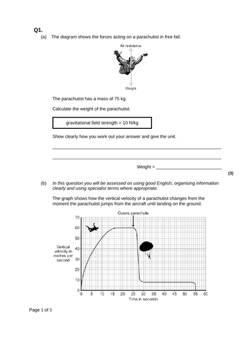 AQA GCSE Physics (9-1) P10.2 Weight and terminal velocity FULL LESSON ...