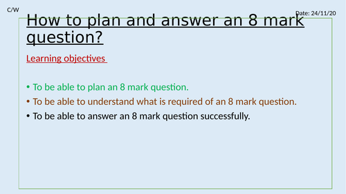 BTEC Sport 8 mark question | Teaching Resources