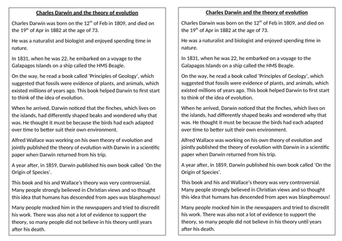 Science (Biology) KS3 - Charles Darwin | Teaching Resources
