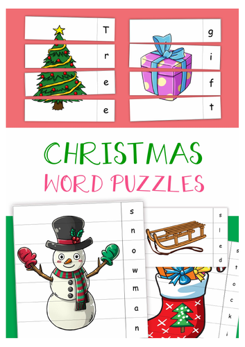 Christmas word puzzles | Teaching Resources