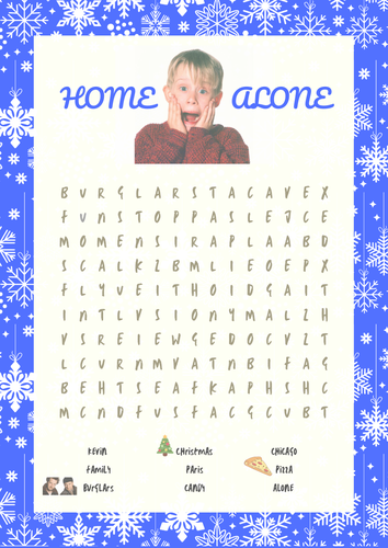 4 X Movie Word Searches / Christmas Games- Home Alone / Elf / Christmas ...