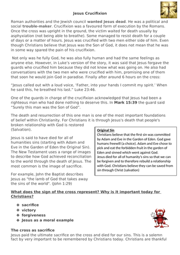 AQA GCSE 9-1 RS Beliefs- Crucifixion | Teaching Resources AQA GCSE 9-1 RS Beliefs- Crucifixion | Teaching Resources