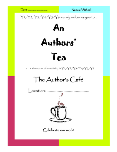 Authors' Tea - Parent & Pupil Event - Celebration of Work | Teaching ...