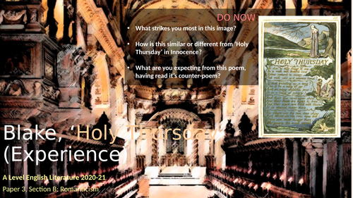 Blake, 'Holy Thursday' (Experience) | Teaching Resources