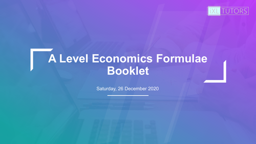 Economics A Level Formulae | Teaching Resources