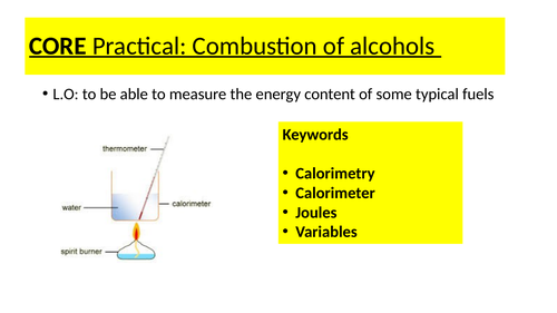 GCSE Edexcel Chemistry - Core practical combustion | Teaching Resources