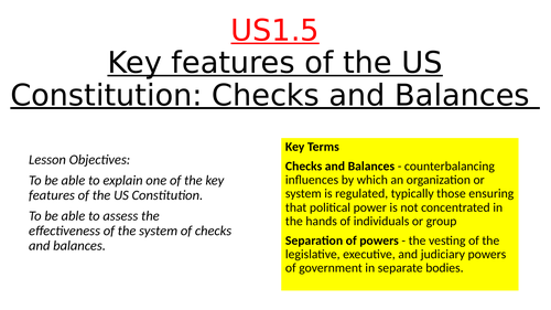 Edexcel - Politics: US Constitution - Checks and Balances | Teaching ...