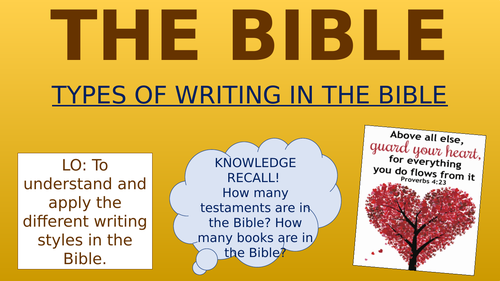 The Bible - Types of Writing in the Bible! | Teaching Resources