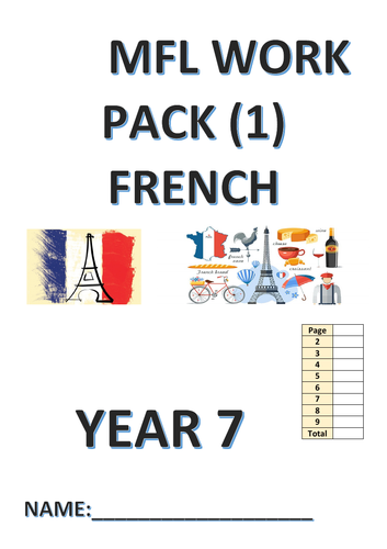MFL WORK PACK FOR YEAR 7 FRENCH | Teaching Resources