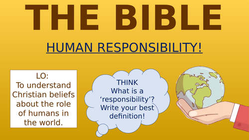 The Bible - Human Responsibility! | Teaching Resources