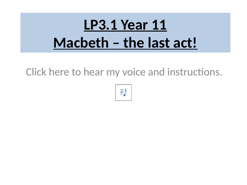 Macbeth Act 5 The ending. | Teaching Resources
