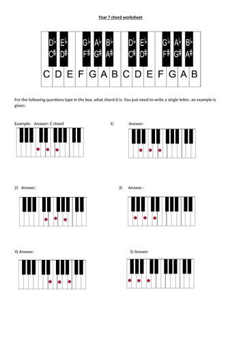 Chord worksheets suitable for remote learning | Teaching Resources